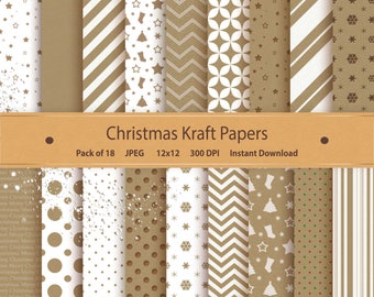 Christmas Digital Paper: Traditional Christmas Papers 2