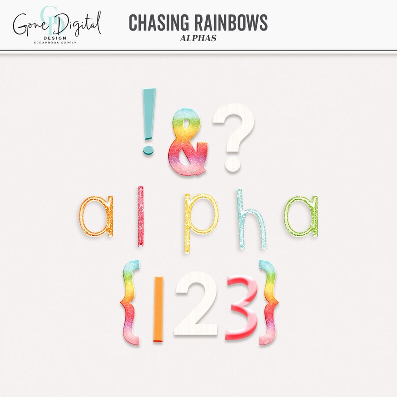 Spring Digital Alphabet Rainbow Alphabet Letters PNG Ombre Alphabet ...