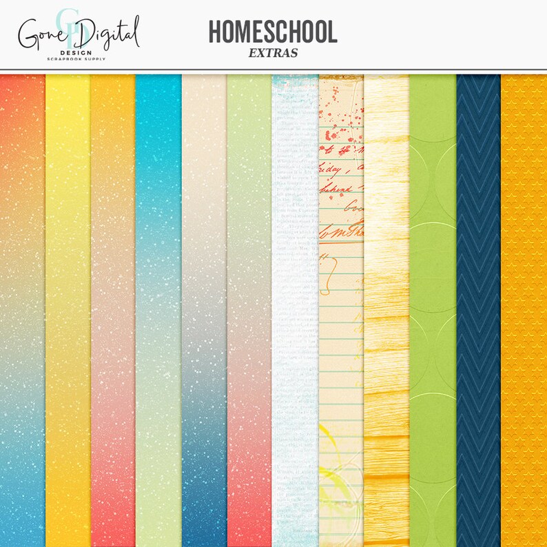 Homeschool Scrapbook Kit: Digital Papers, Clipart, and Templates ...