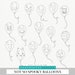 Cute Balloon Clipart Balloons SVG Digital Balloon Stickers Balloon Set ...