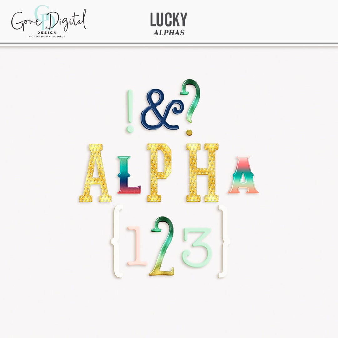 Lucky Digital Alphabet Clipart Letter Sticker St Patricks Day Spring ...