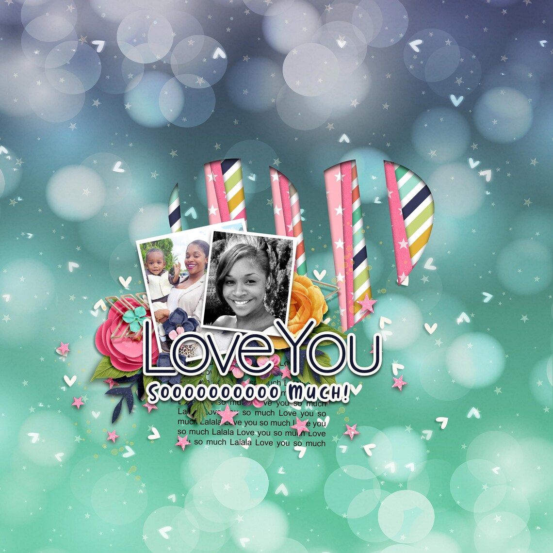 Love Digital Scrapbook Elements Valentine Clipart Digital Word Art ...