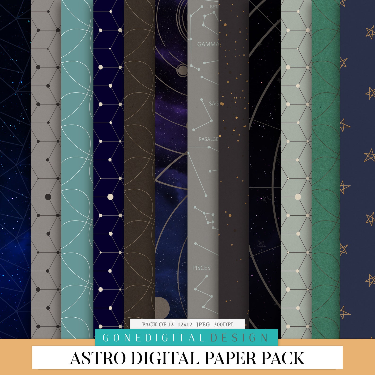 Astronomy Digital Paper: Constellation & Star Map Patterns (digital ...