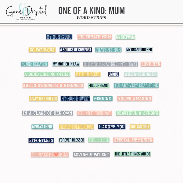 Mothers Day Word Clipart - Etsy