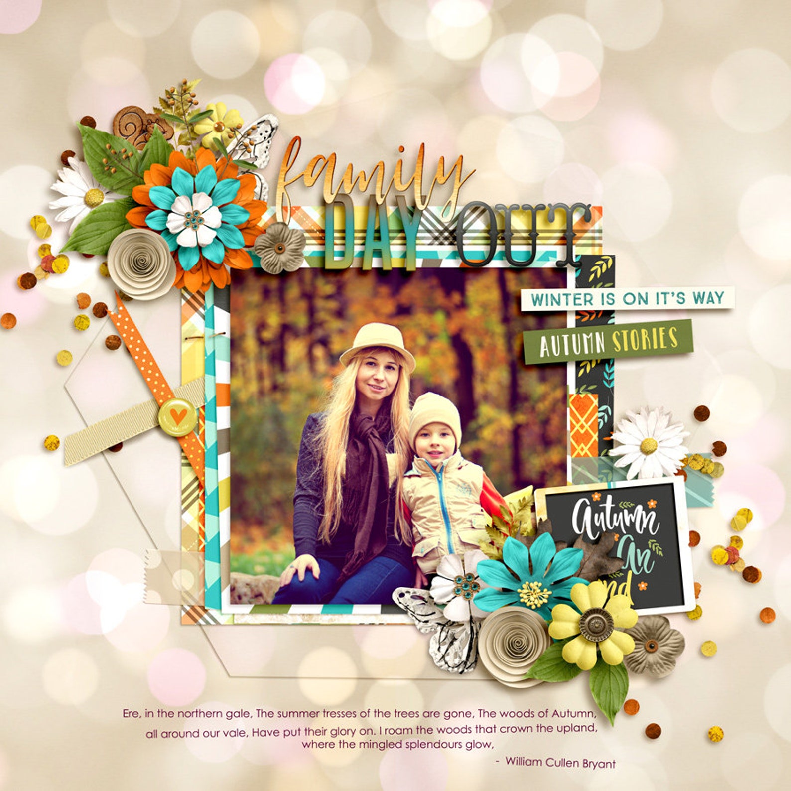 Autumn Digital Fall Clipart Fall Scrapbook Elements Fall Illustration ...