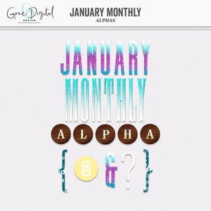 January Scrapbook Kit: Digital Paper, Clipart, Stickers (digital ...