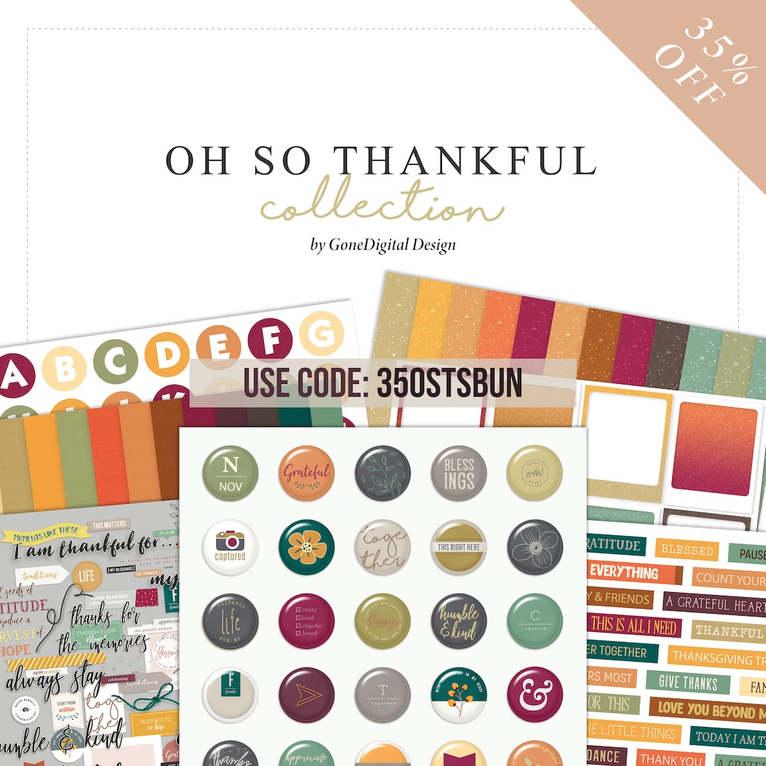 Digital Thanksgiving Bundle Scrapbooking Coupon Digital Paper Bundle ...