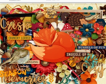 Autumn Word Strips Clipart: Fall Scrapbook Quotes (digital Download) - Etsy