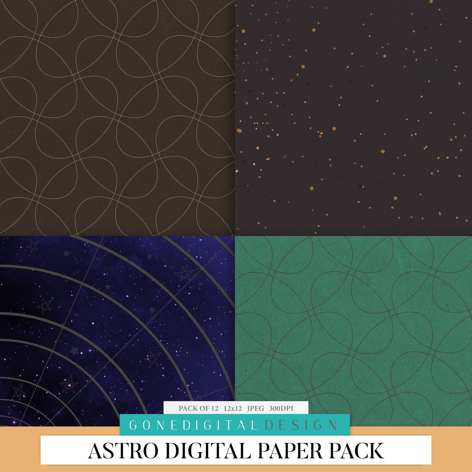 Astronomy Digital Paper Constellation Paper Pattern Stars Space Pattern ...