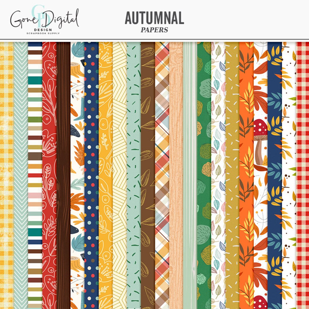 Autumn Digital Paper Pack: Fall Scrapbook Patterns (digital Download ...