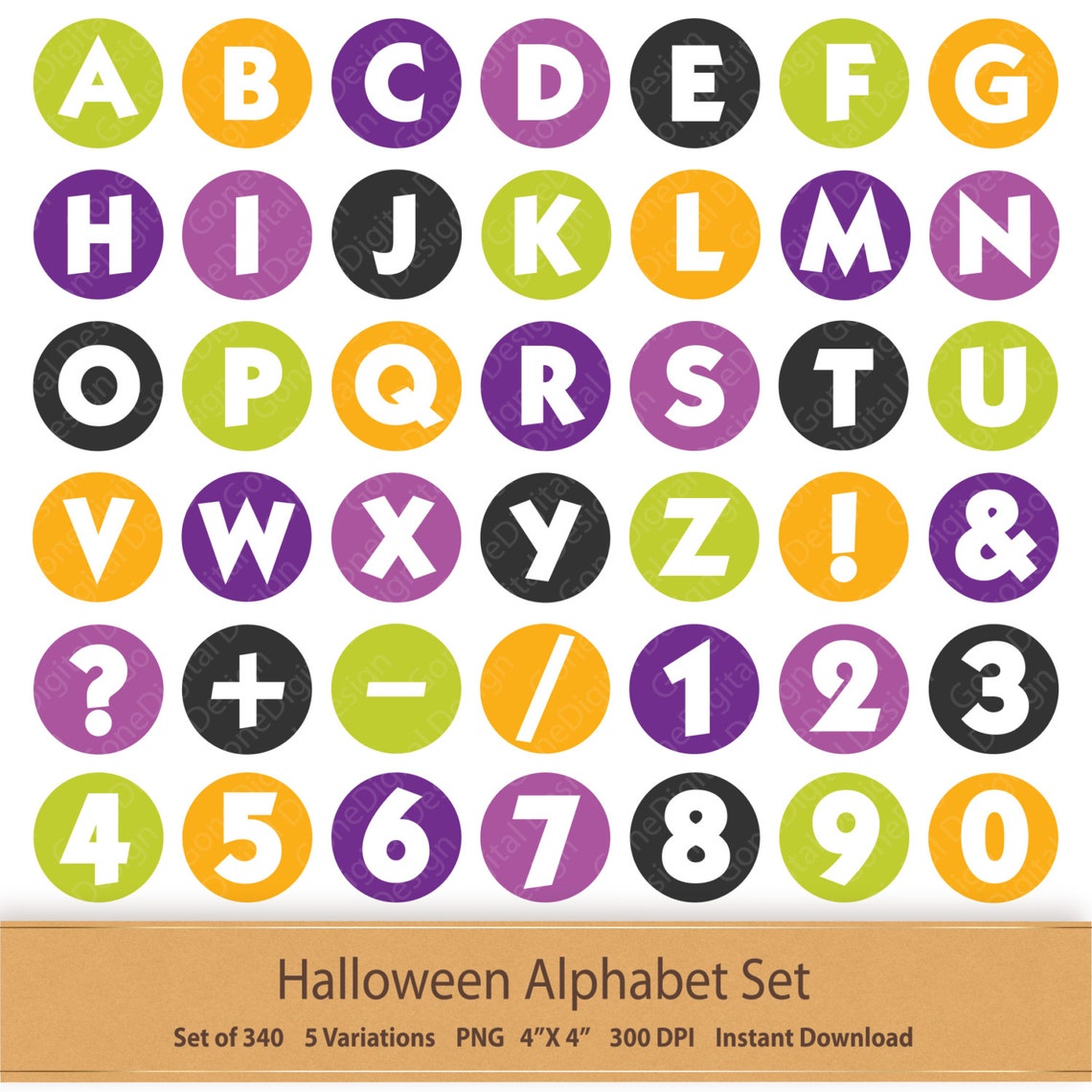 Halloween Alphabet Letters Clip Art Orange Purple Green Letter - Etsy