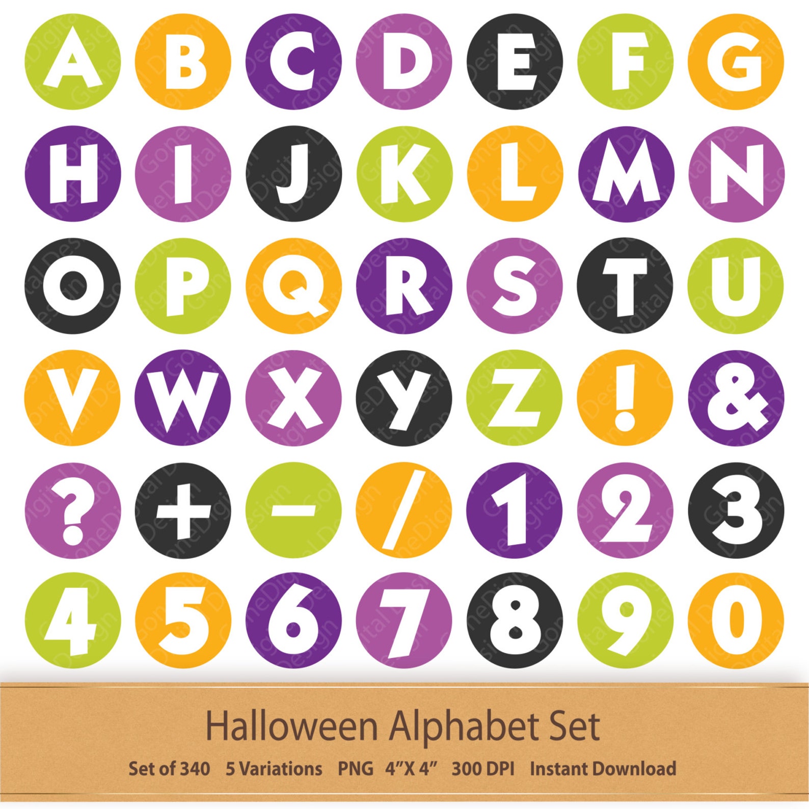 Halloween Alphabet Letters Clip Art Orange Purple Green Letter Art ...