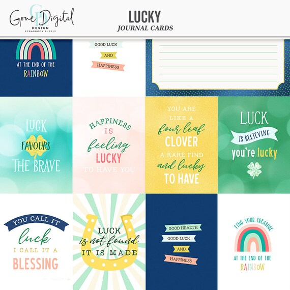 Lucky Digital Journal Cards Good Luck Digital St Patricks Card Digital ...