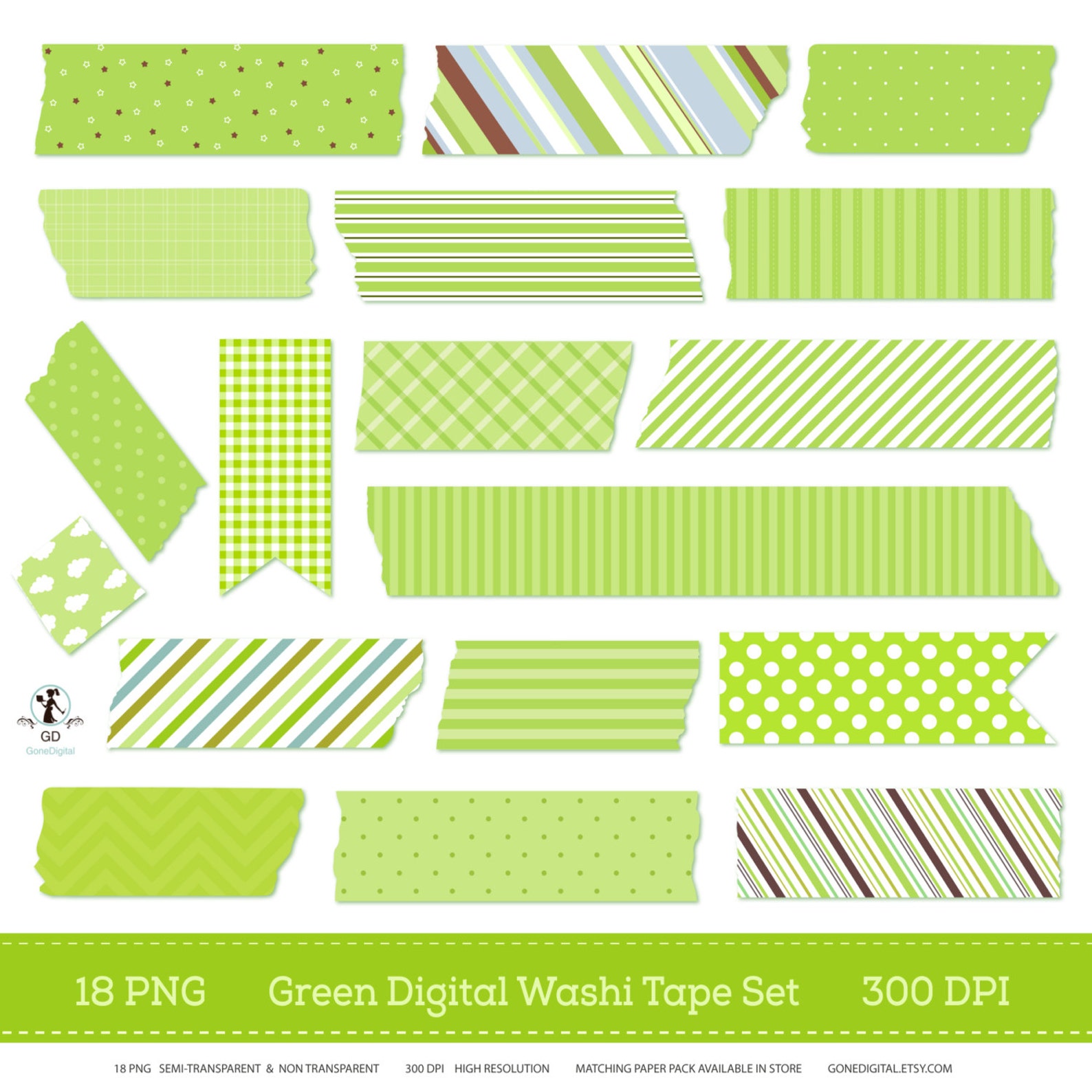 Green Digital Paper Commercial Use Digital Scrapbook Paper Buy | Etsy
