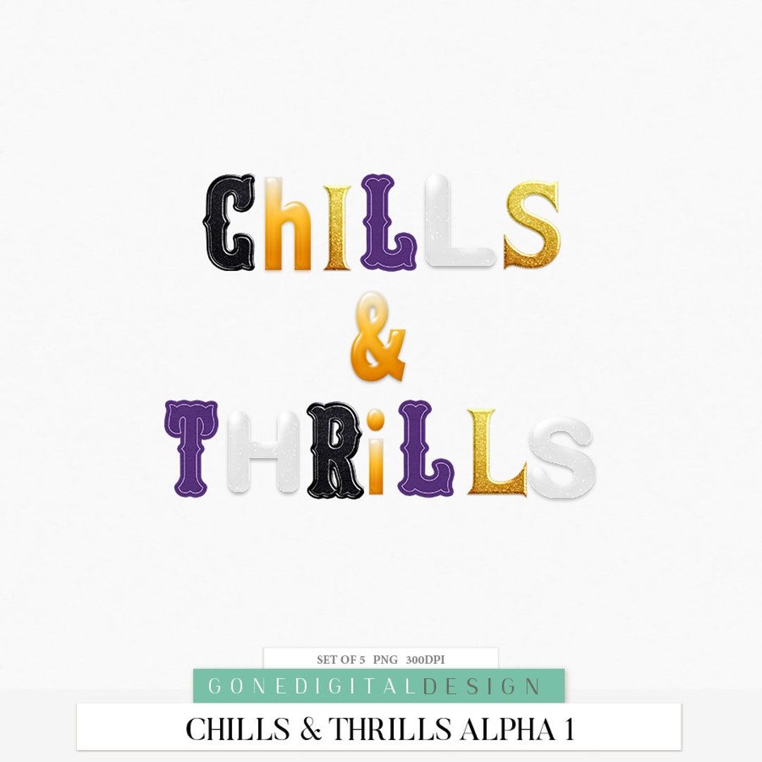 Halloween Alphabet Clipart: Chills & Thrills PNG Letters (digital ...