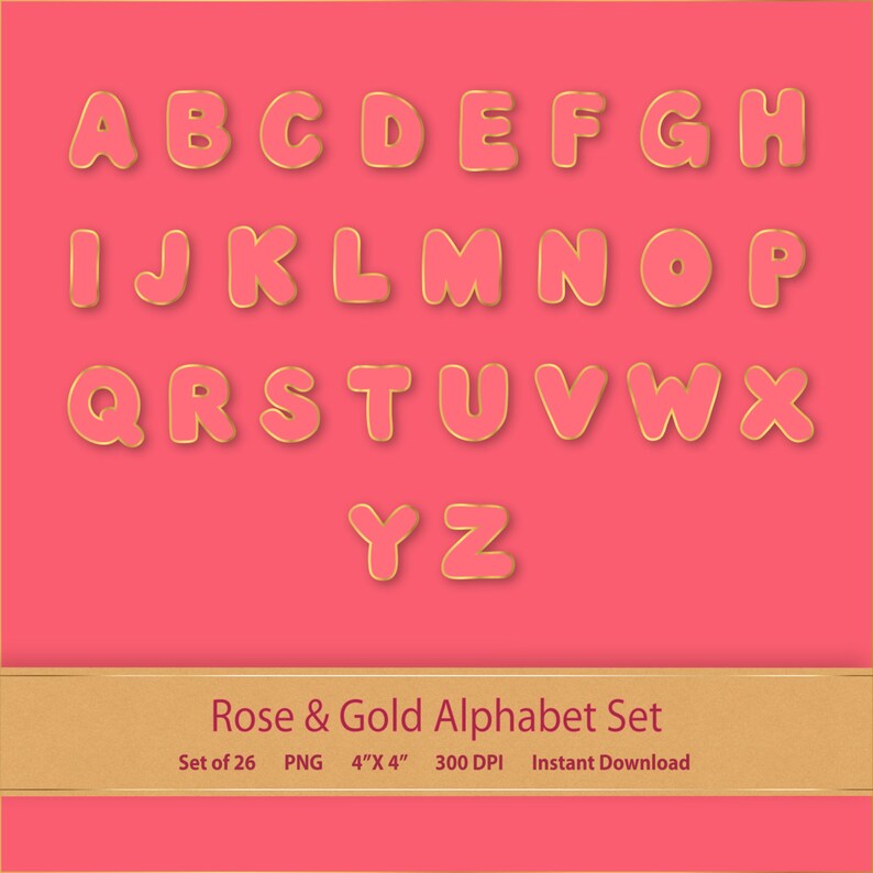 Gold Pink and Blue Alphabet Letters Gold Alphabet Clipart Letter ...