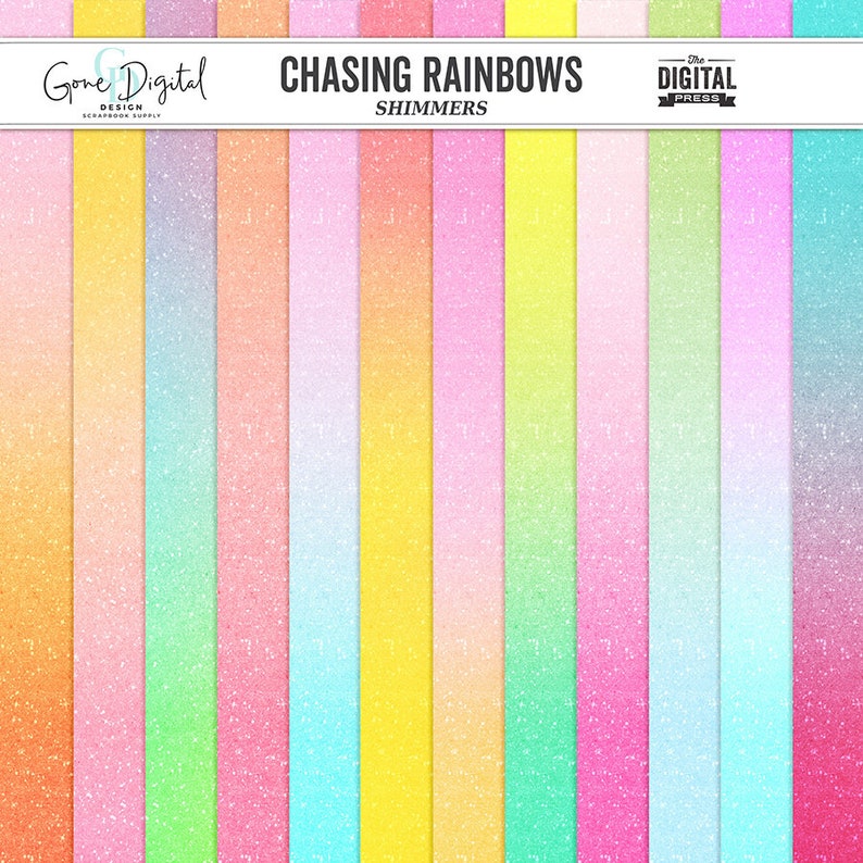 Digital Rainbow Scrapbooking Bundle Digital Papers Digital Textures ...