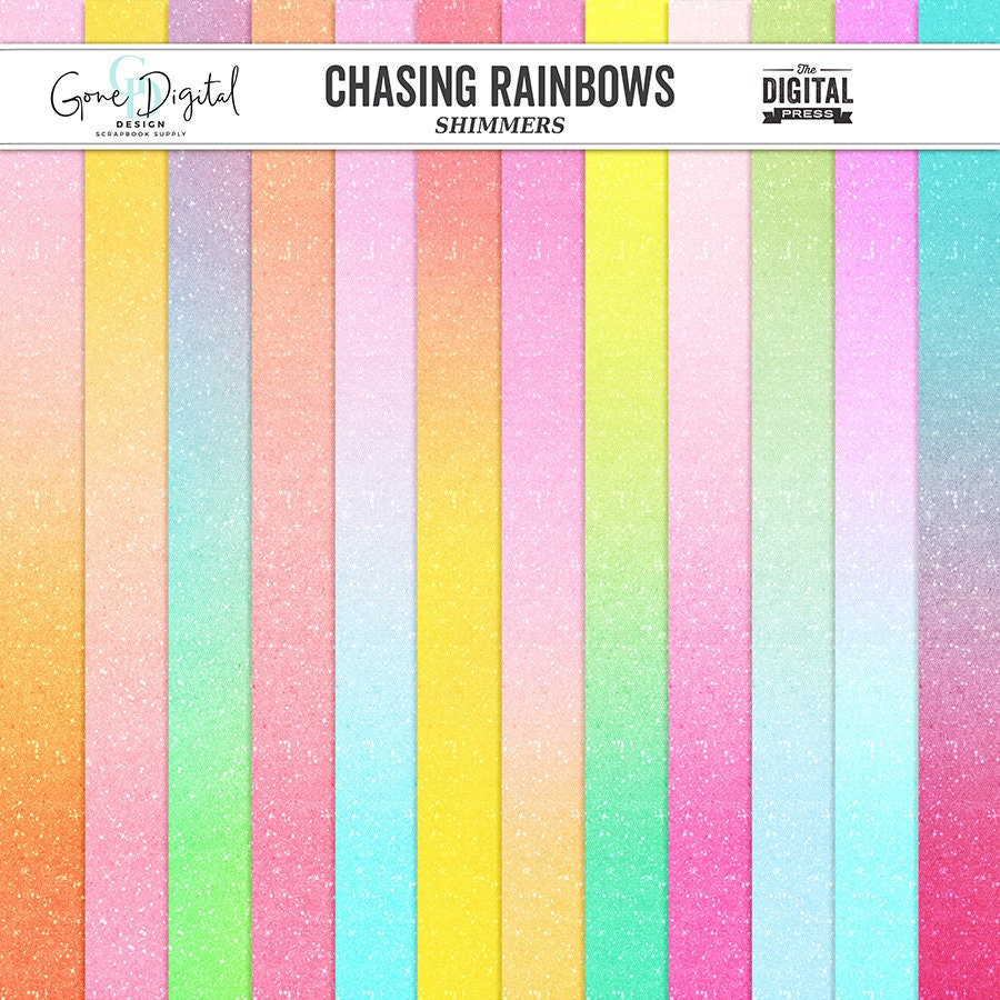 Digital Rainbow Scrapbooking Bundle Digital Papers Digital Textures ...