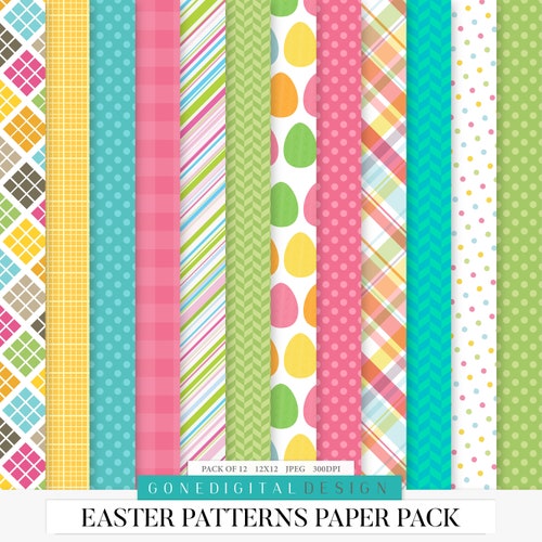 Easter Patterns Paper Pack Digital Paper Easter Background - Etsy