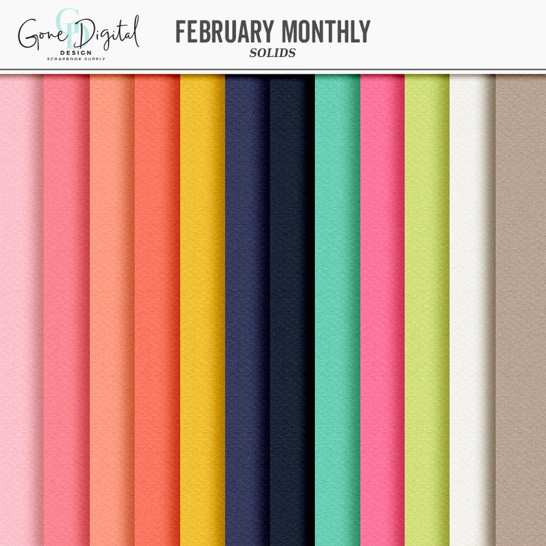 February Digital Scrapbooking Bundle Digital Papers Digital Textures ...