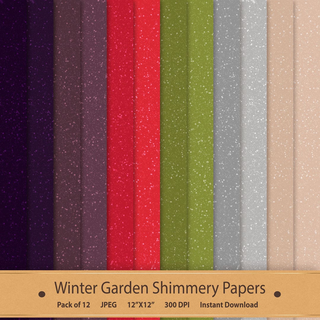 Christmas Digital Paper Shimmer Digital Paper Winter Garden Shimmer ...