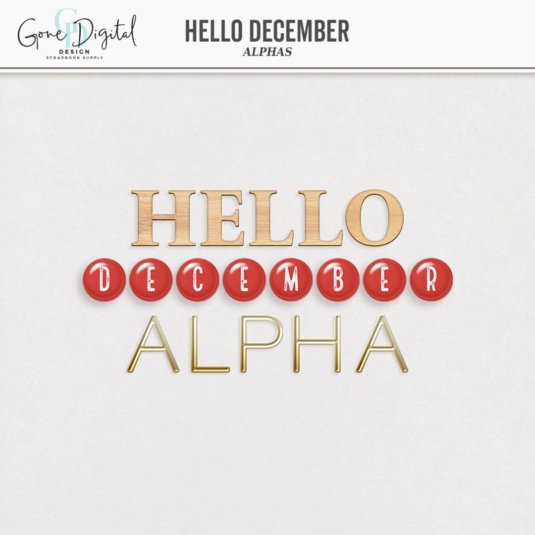 December Digital Christmas Letters PNG Christmas Alphabet Clipart ...