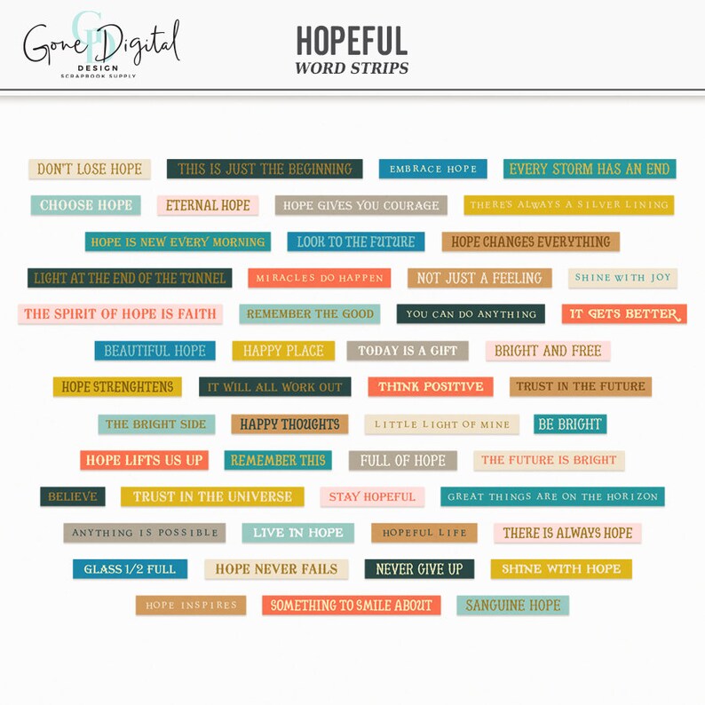 Hope Digital Word Art Word Clipart Hope Quotes Digital Word Stickers ...