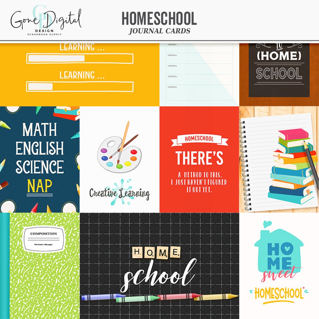 Homeschool Digital Journal Cards School Digital Cards Homeschool ...