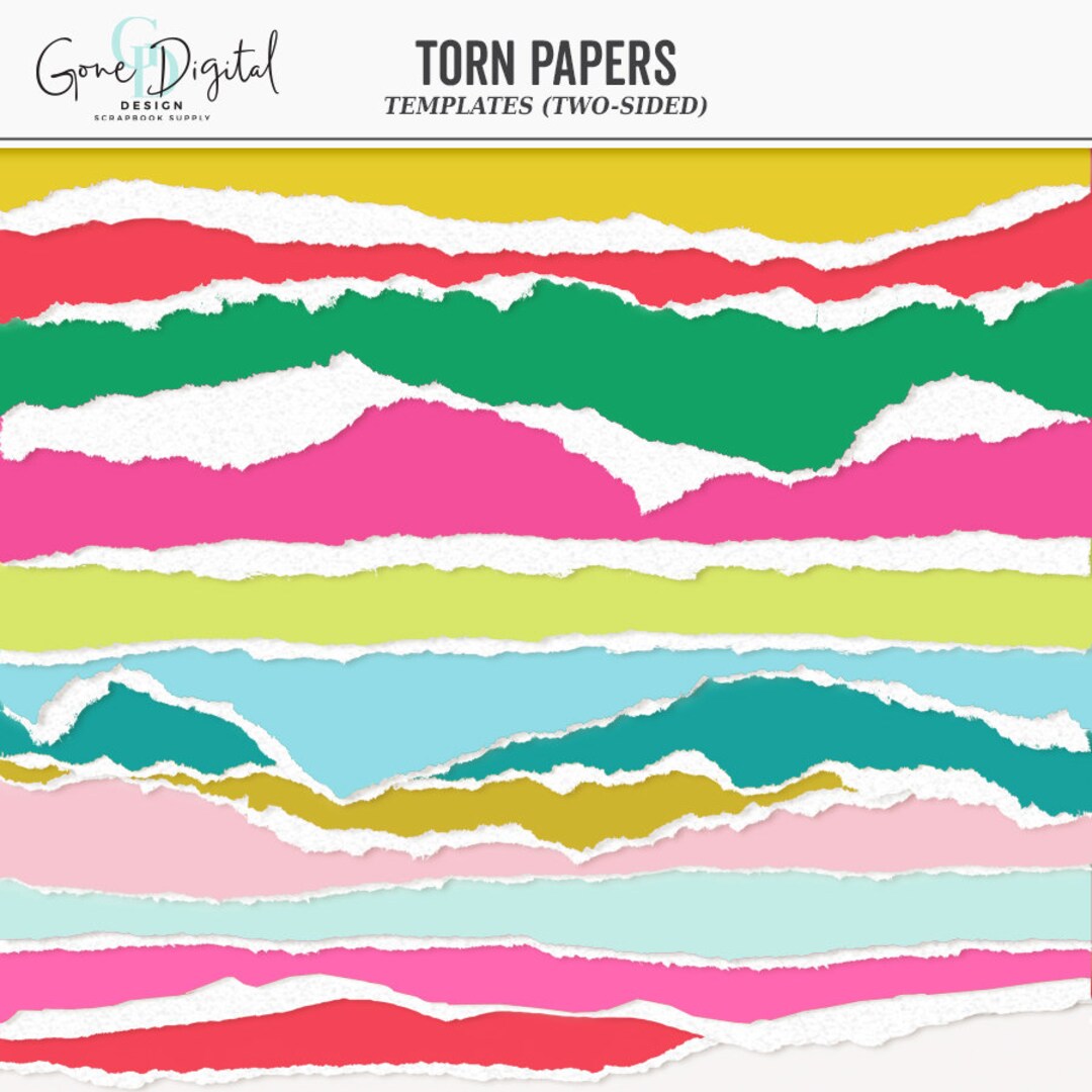 Torn Paper Edges Digital Paper Template Ripped Paper PNG Photoshop ...