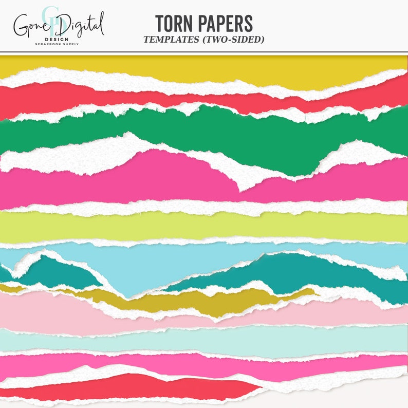 Torn Paper Edges Digital Paper Template Ripped Paper PNG Photoshop ...