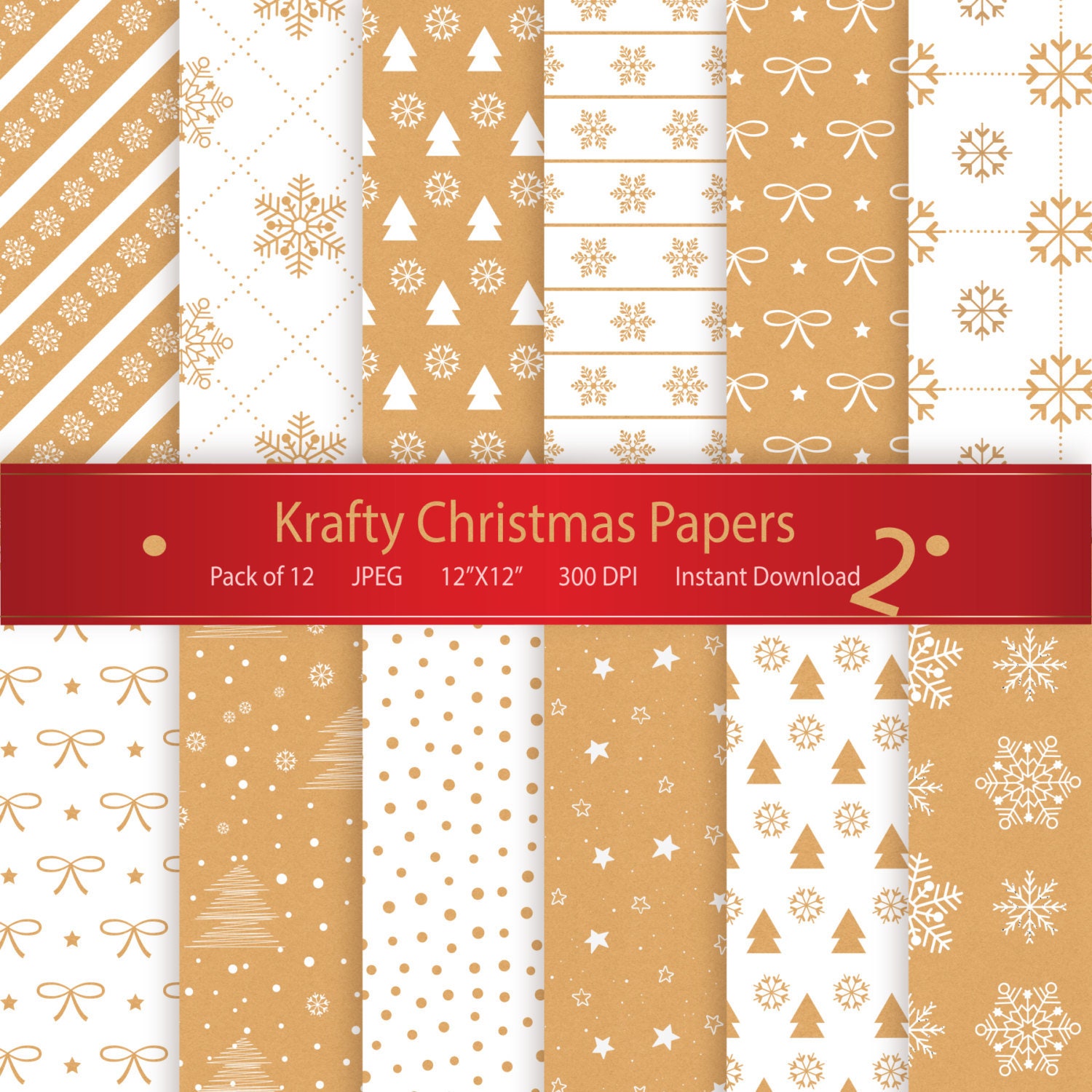 Christmas Digital Paper Blue Green Christmas Papers Digital | Etsy