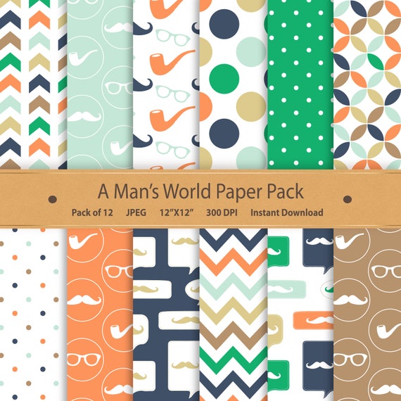 Digital Scrapbooking Paper Pack Father Son Papercraft Printable ...