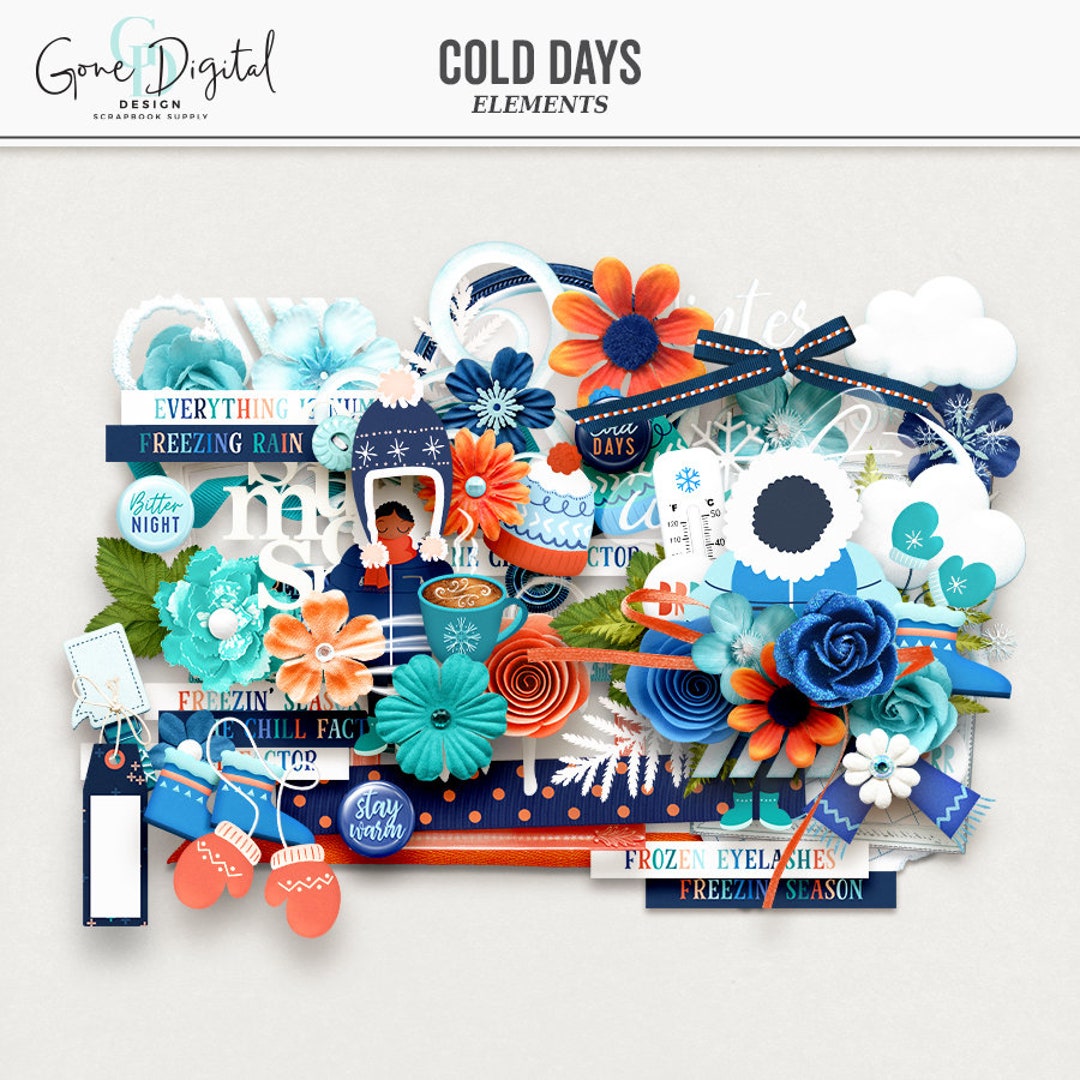 Cold Winter Digital Scrapbook Clipart Winter Illustration Digital ...