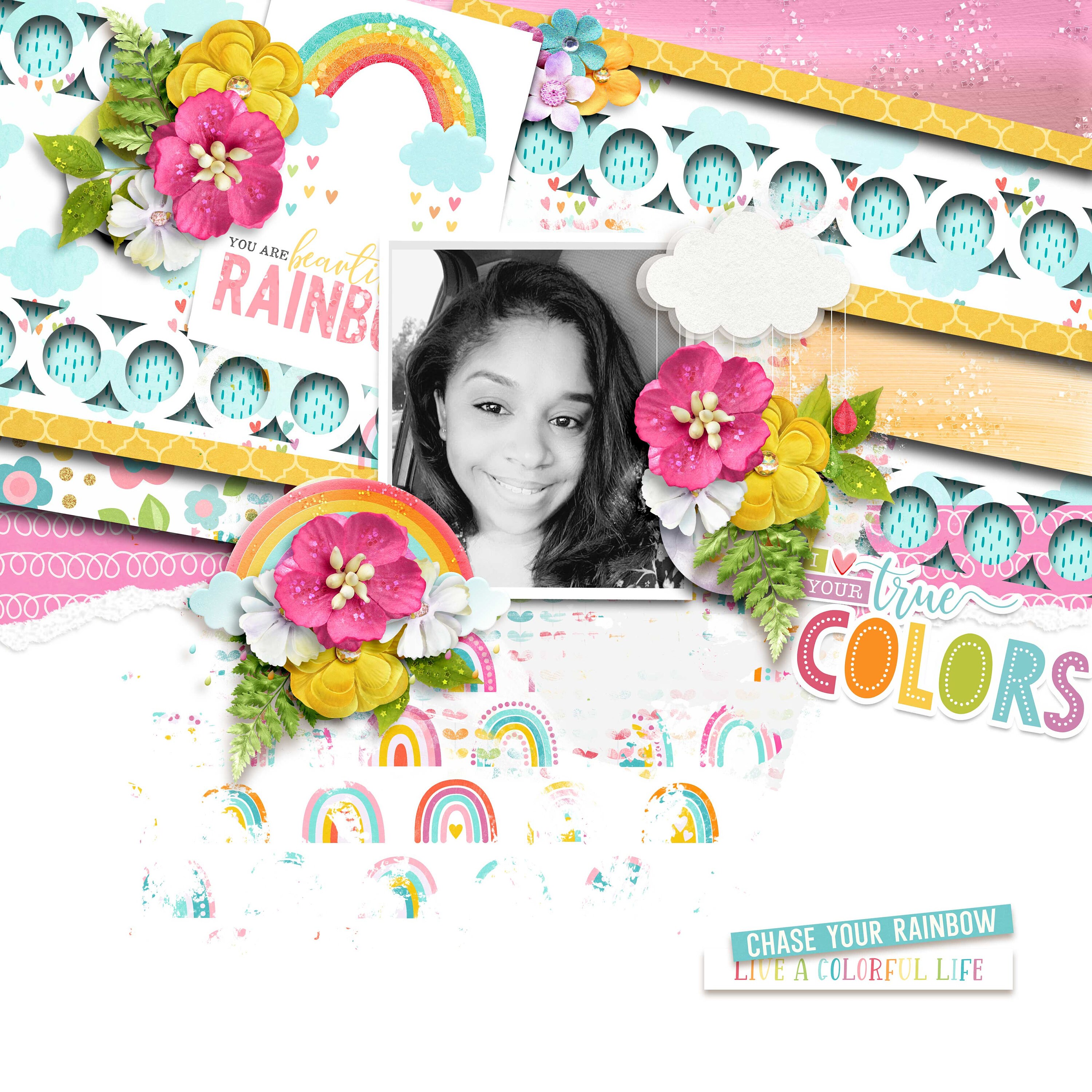 Rainbow Clip Art Spring Digital Scrapbook Elements Spring Clipart ...