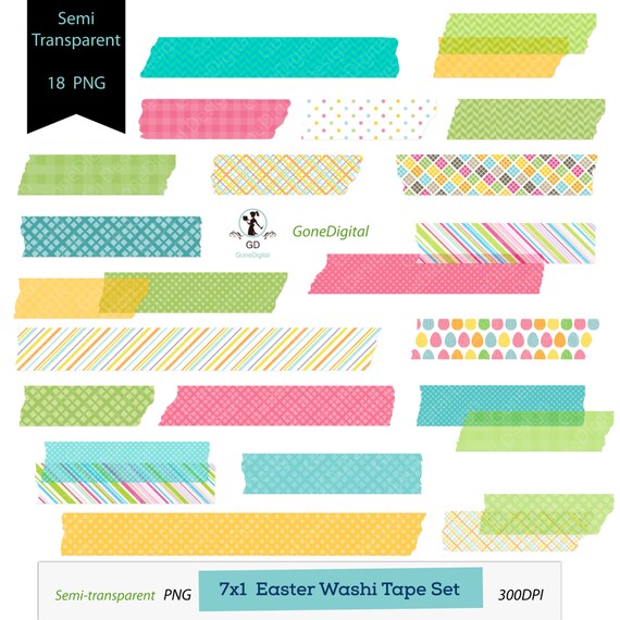 Washi Tape Set Easter Washi Tape Easter Digital Washi Strips Washi ...
