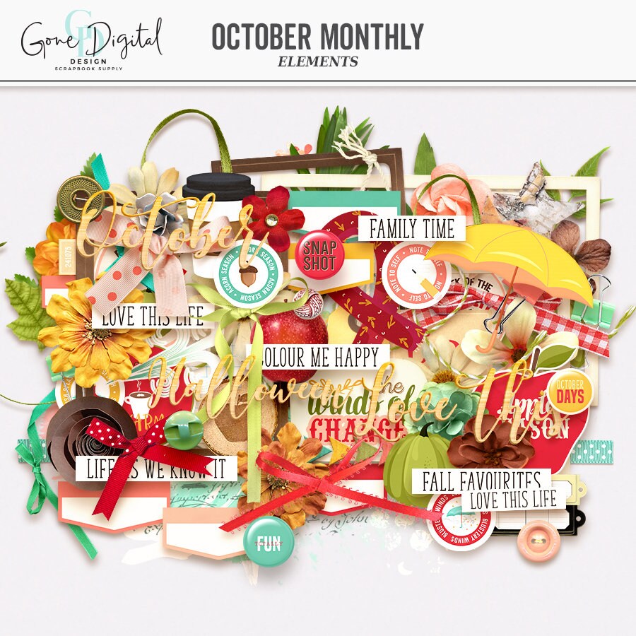 Fall Digital Autumn Clipart Fall Scrapbook Elements Fall - Etsy