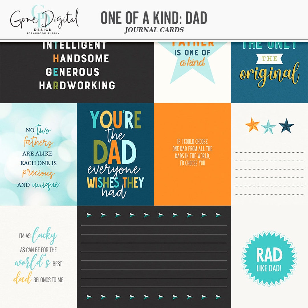Father's Day Journal Cards: Dad Quotes, Scrapbook Dividers (digital ...