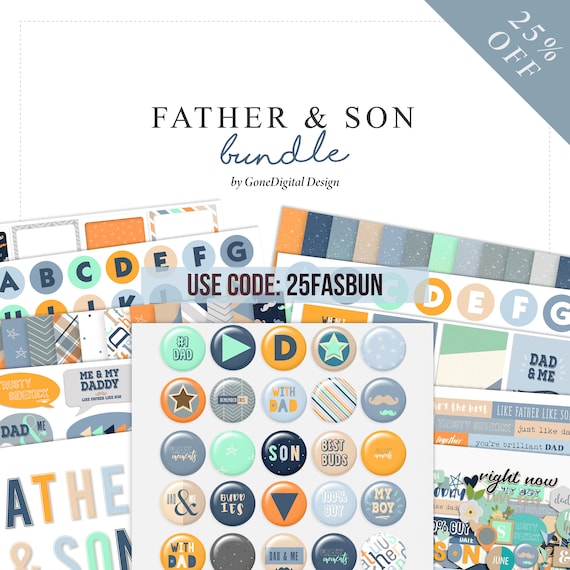 Digital Dad Bundle Fathers Day Bundle & Save Scrapbook Bundle | Etsy