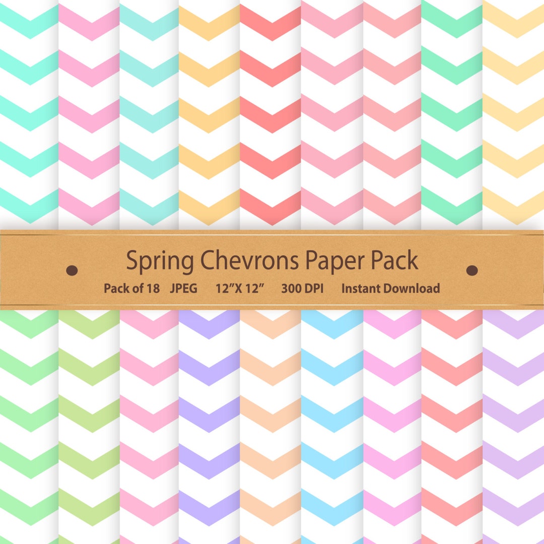 Digital Paper Spring Chevrons Digital Scrapbooking Chevron Digital ...