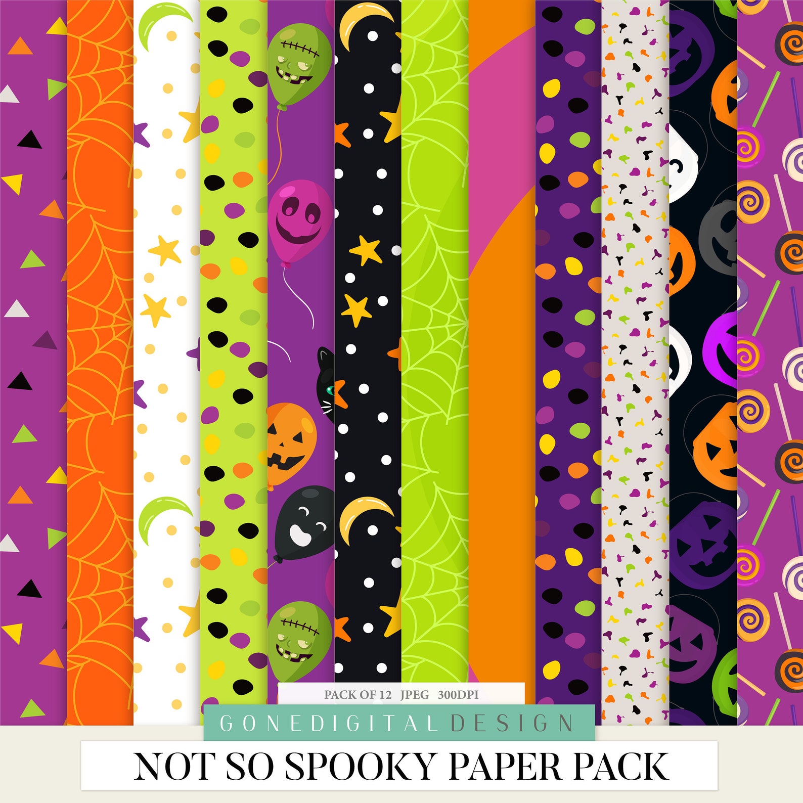 Not so Spooky Halloween Ombre Shimmery Paper Digital Scrapbook - Etsy