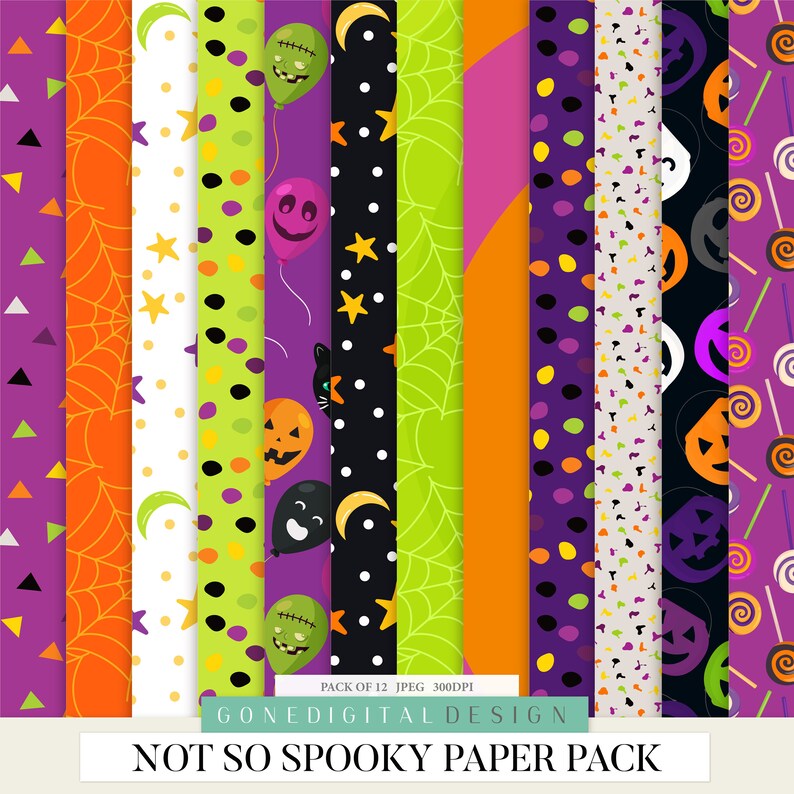 Cute Halloween Papers Digital Paper Pack Halloween Printable Pattern ...