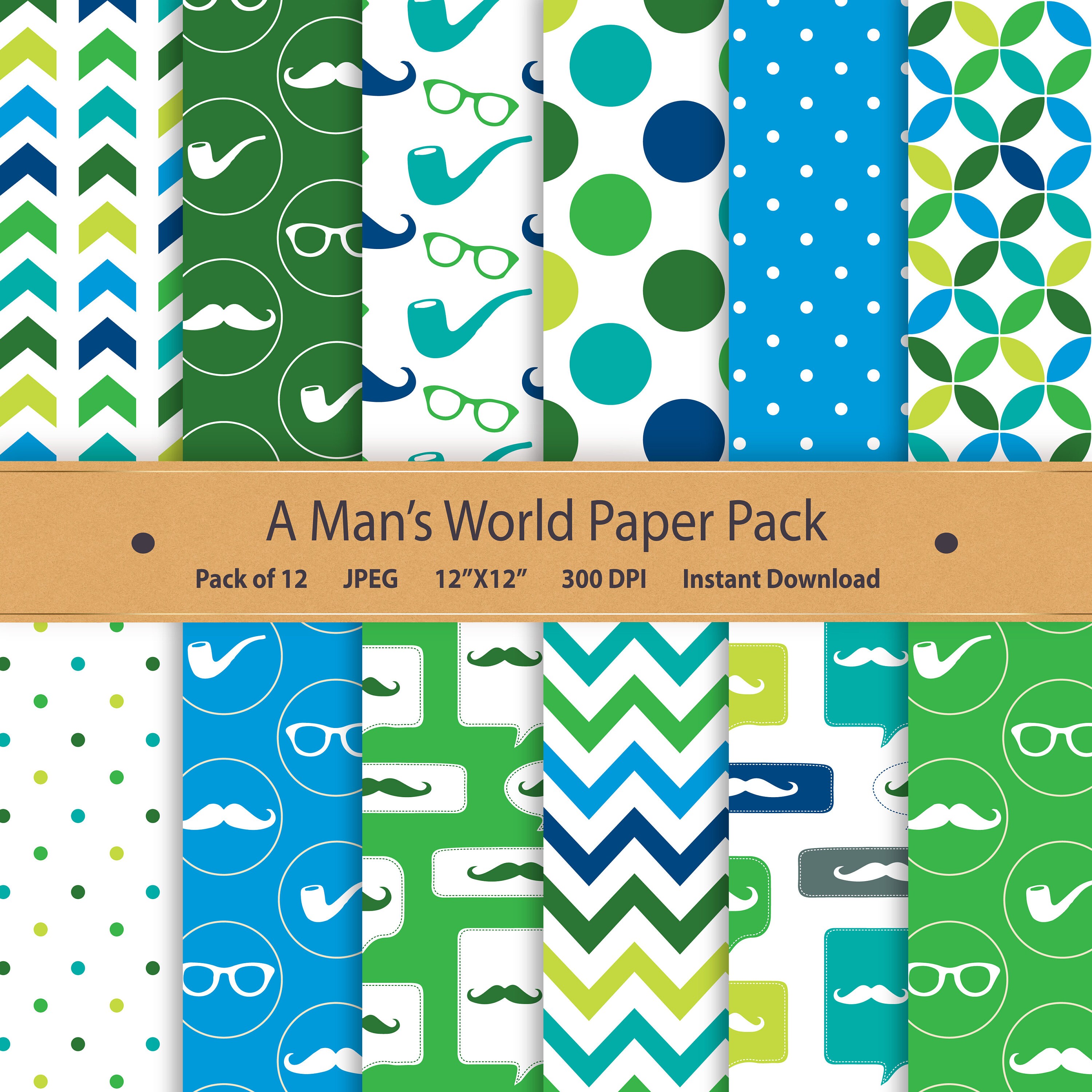 Digital Paper Daddy Fathers Day Scrapbook Paper Pack World's Best Dad ...
