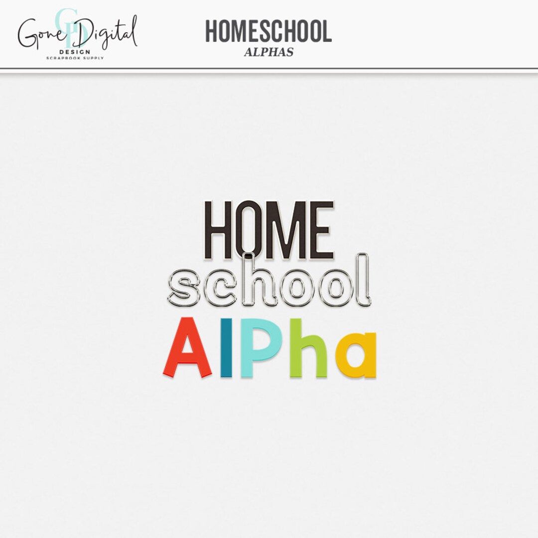 Homeschool Alphabet Clipart: Digital School Font (PNG) - Etsy