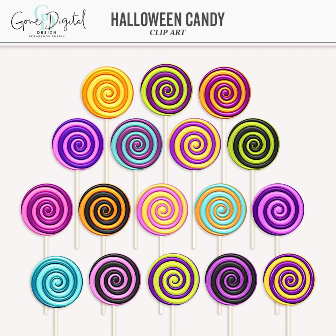 Halloween Candy Clipart Digital Halloween Stickers Halloween Clip Art ...