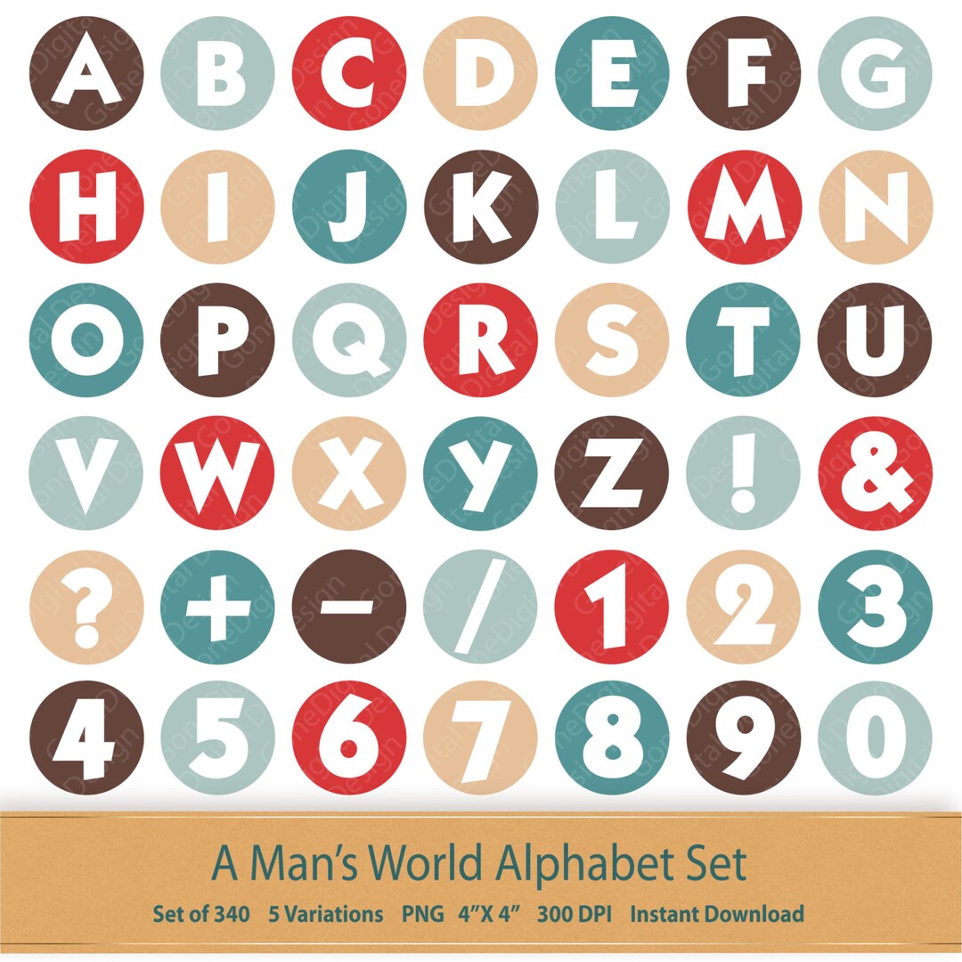 Digital Alphabet Numbers Symbols Letter Clipart Nursery Letters Baby ...