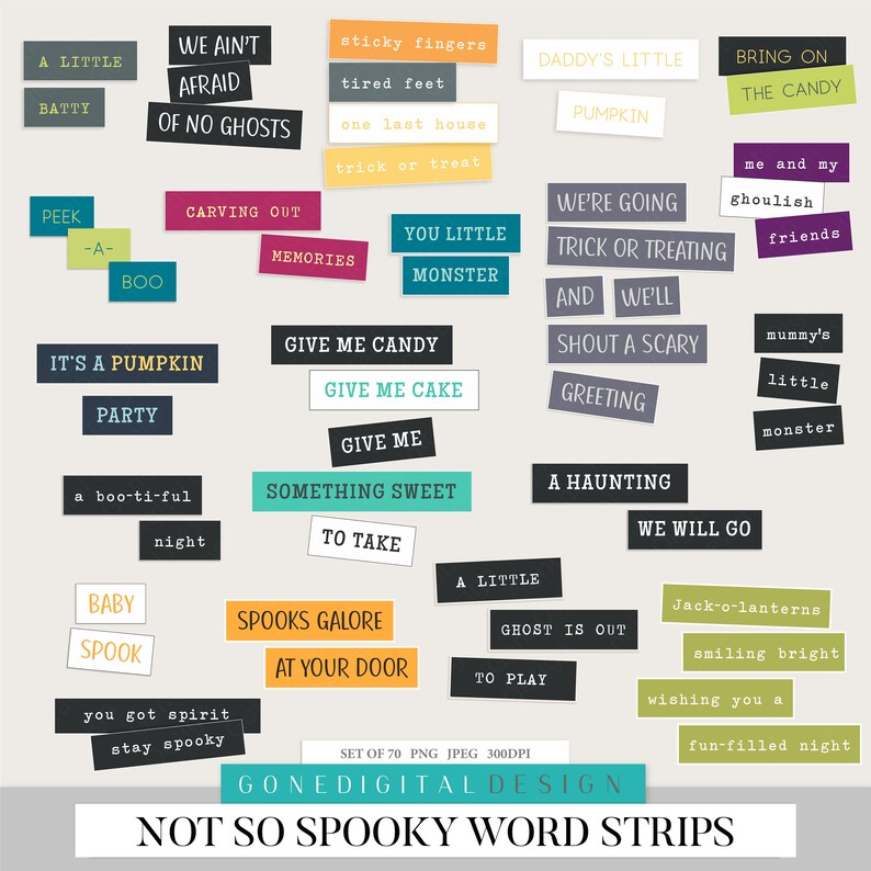 Cute Halloween Digital Sticker Word Sticker Printable Word Sheet ...