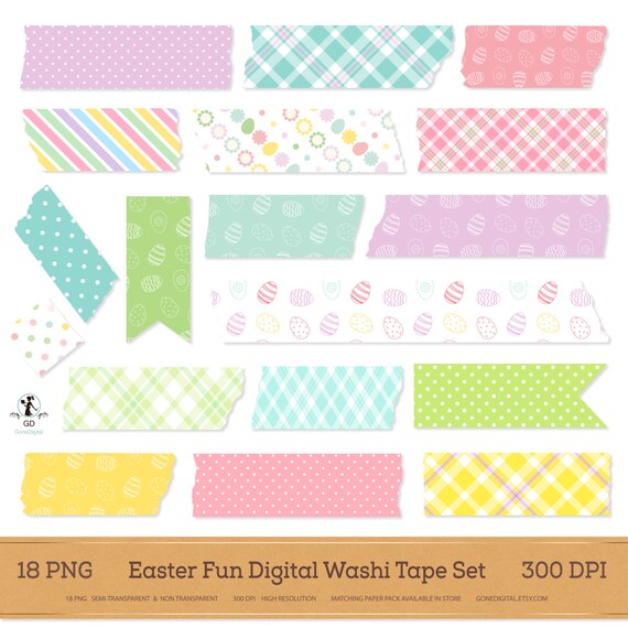 Easter Washi Tape Easter Digital Washi Tape Set Easter Clip Art Easter ...