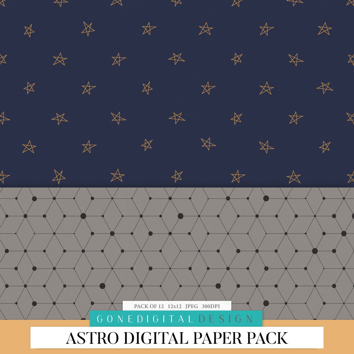 Astronomy Digital Paper Constellation Paper Pattern Stars Space Pattern ...