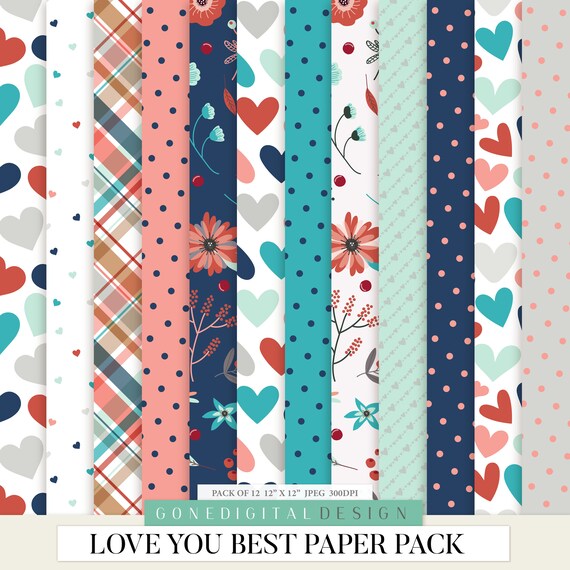 Valentine Pattern Paper Love Digital Paper Love Patterns Love Art Love ...
