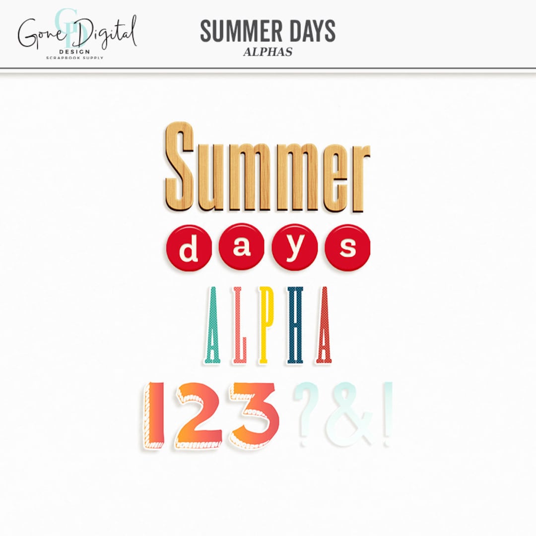 Summer Digital Alphabet Clipart Letter PNG Summer Alphabet PNG Summer ...